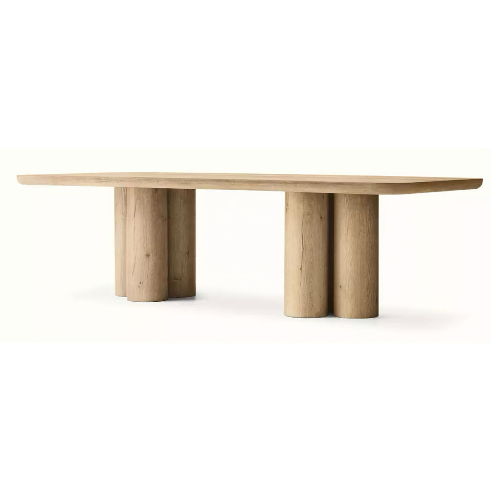 Oslo Cylinder Rectangular Dining Table RH American Country Solid Wood ...