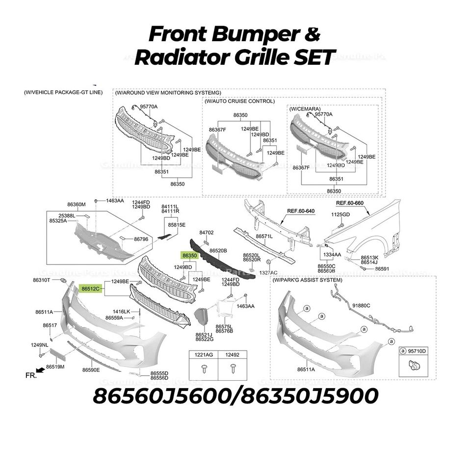 Genuine OEM ABS New Front Lower Bumper GrilleFor KlA 2018-2023 Stinger ...