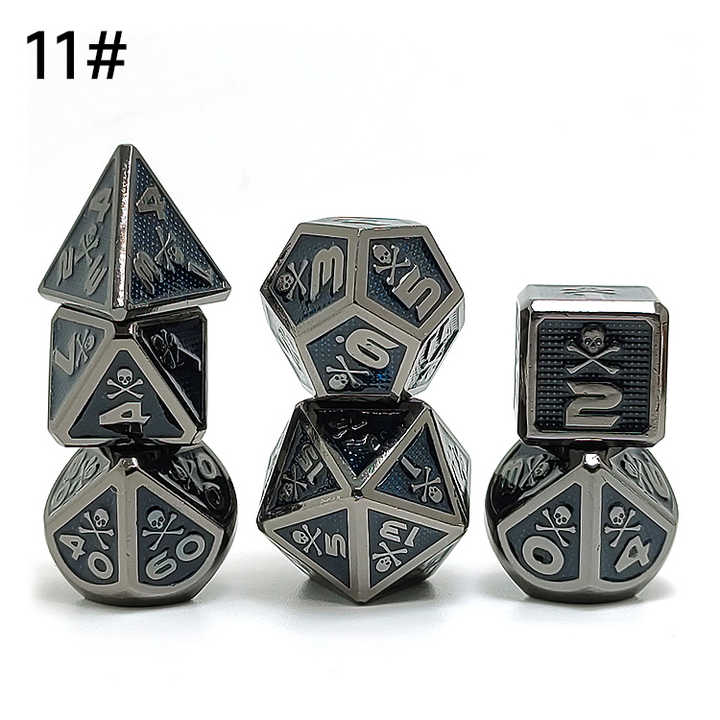 Custom Metal Blank Black DND Dice Set - D20 Bone Polyhedral