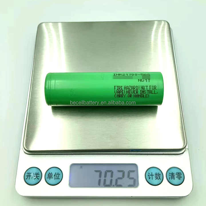 5000mAh INR 21700 50S 3.7V Battery 5000mah High Capacity Lithium Ion ...