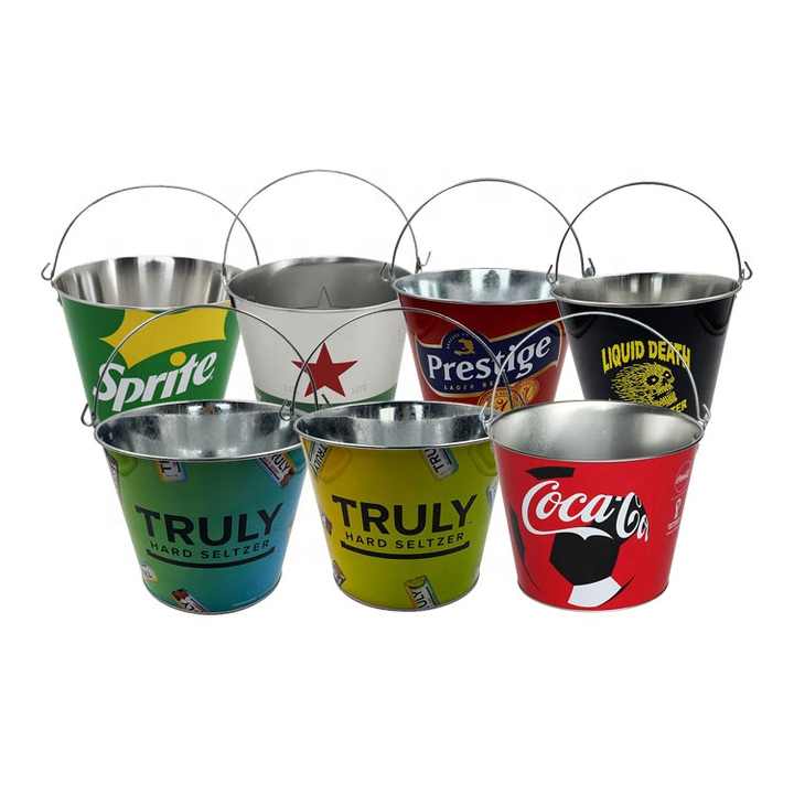 Eco-friendly Farmhouse 5 Quart Galvanized Metal Drink Buckets