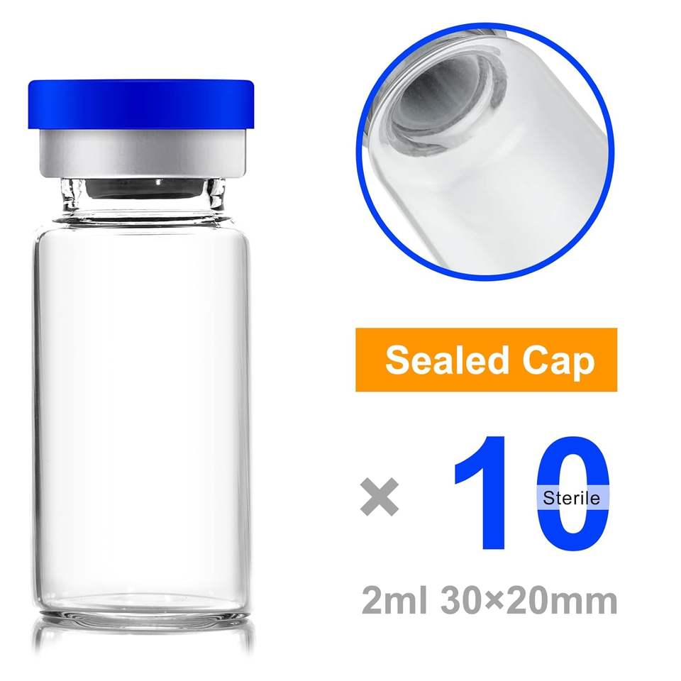 Injection Vials 2ml Self Healing Injection Port Rubber Stopper Glass ...