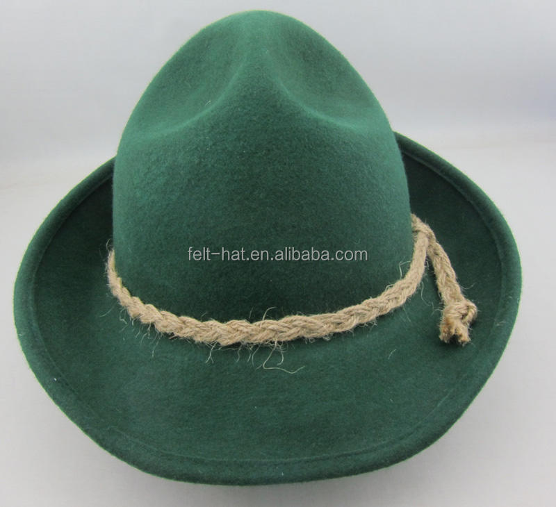 Traditional 100% Wool Felt Tyrolean Hat for Winter Travel