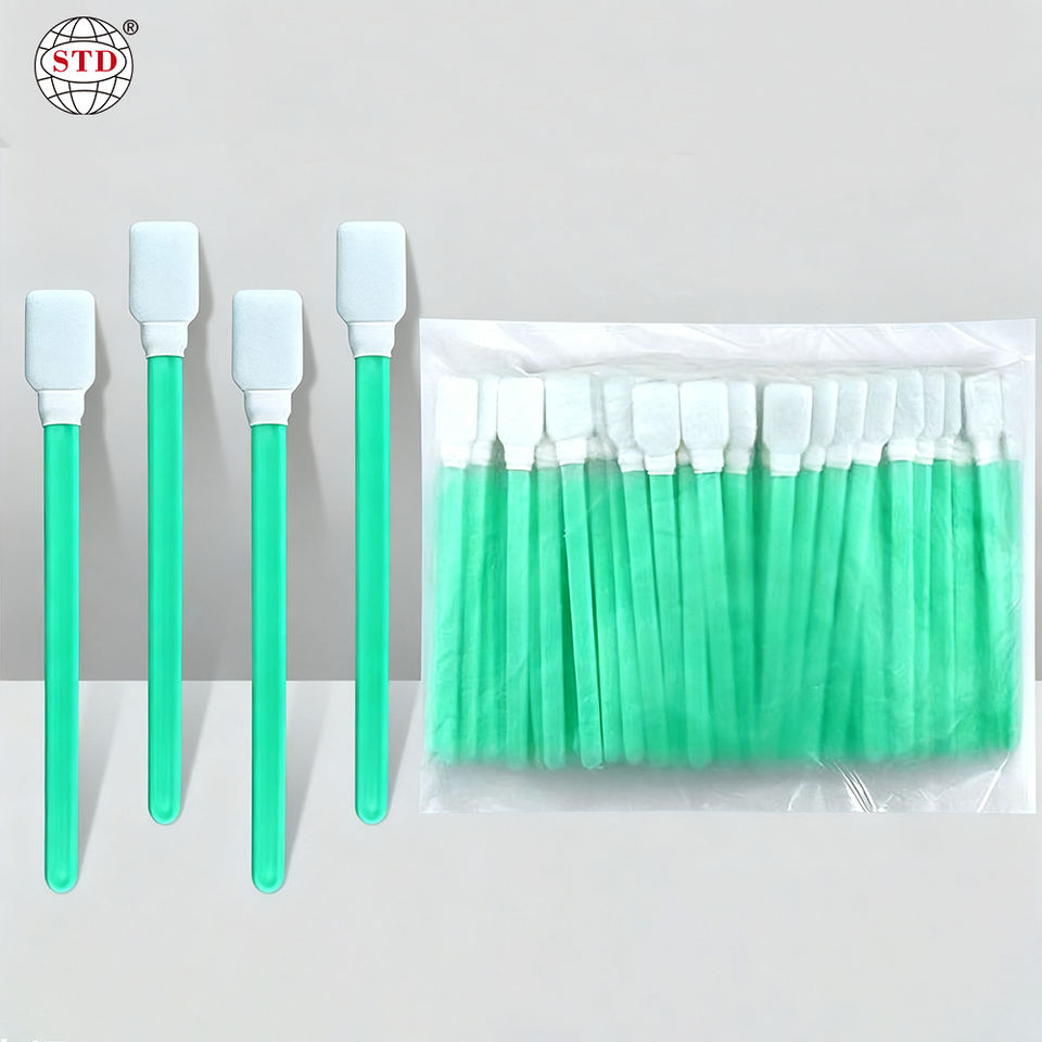 Customizable Sizes Green-Handled Disposable Cotton Swabs Soft Dust-Free ...