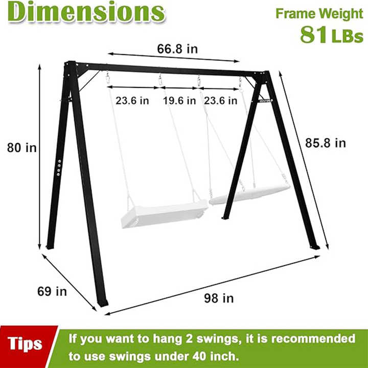 Zoshine Heavy-Duty Outdoor Swing Set Multifunctional Reinforced Anti ...