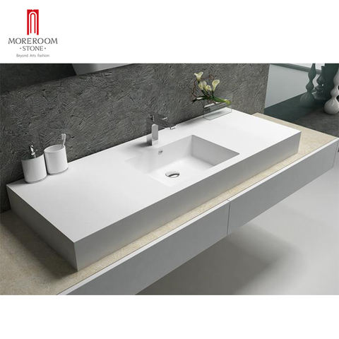 Modern Panda White Marble Sintered Stone Bathroom Cabinet