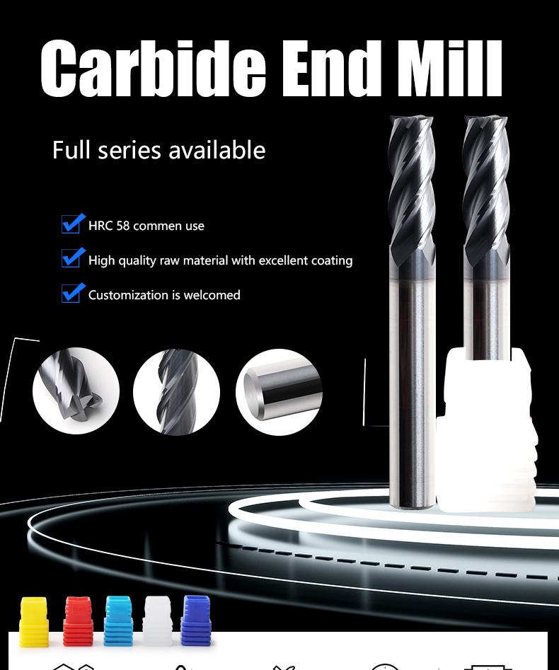 Dụng Cụ Cắt Phay Hrc58 D1-d20 Flat Endmill Hợp Kim Cứng Tungsten Carbi ...