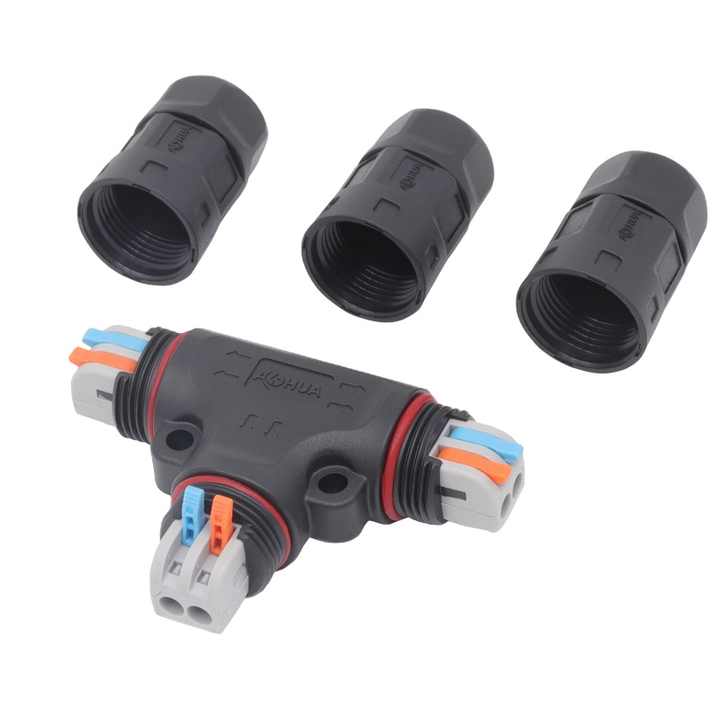 Quick Locking 2Ways Electric Wire Connector M20 Assembly Tee 25A AC ...