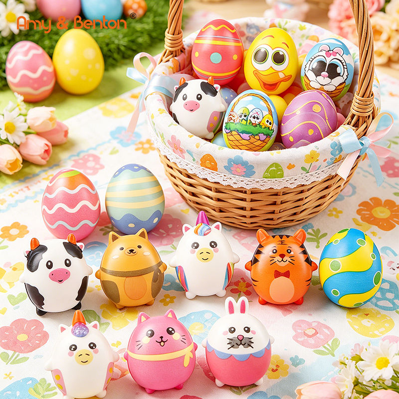 Easter Eggs Slow Squishy Toys PU Soft Stress Relief Fidgets for Girls ...