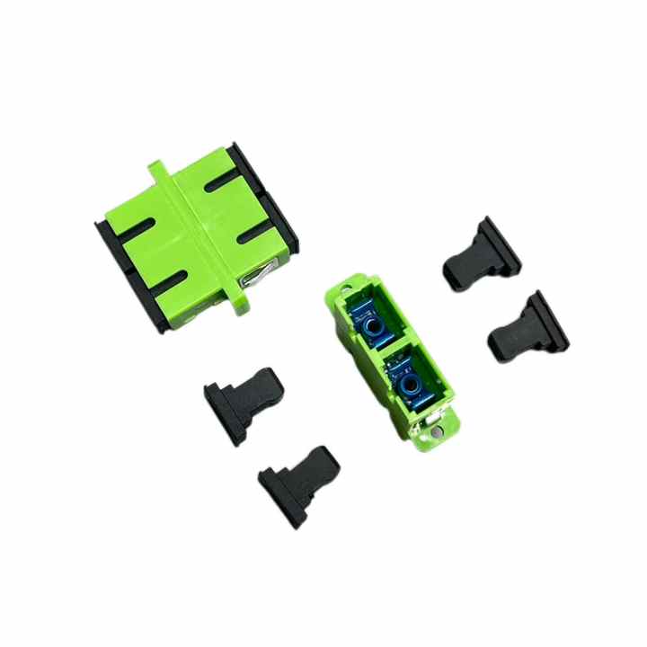 SM SC-APC Duplex Coupler Fiber Box Connector Green Fiber Optic Adapter ...
