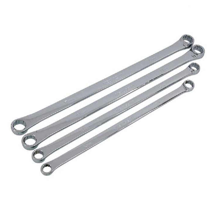 4pc Pro Extra Long Flat Ring Spanner Set 8mm to 19mm Long Reach ...