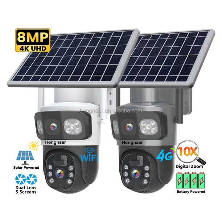 Hongnaer 8MP Dual Lens Solar PTZ Camera - Secure & Smart