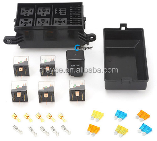 12V/24V 6-Way Car Relay Fuse Block Socket Set for Car SUV Off-Road ...