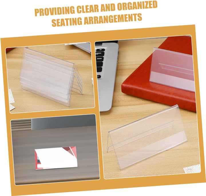 V - Shaped Double - Sided Clear Acrylic Table Card Holder Set, 10 ...