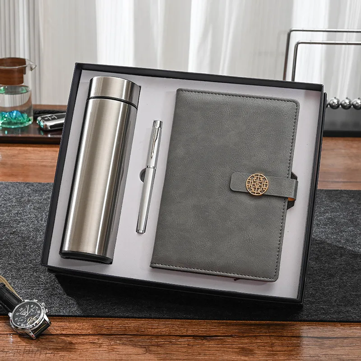 Promotional Gift Set - Thermos Cup & Metal Pen Notebook