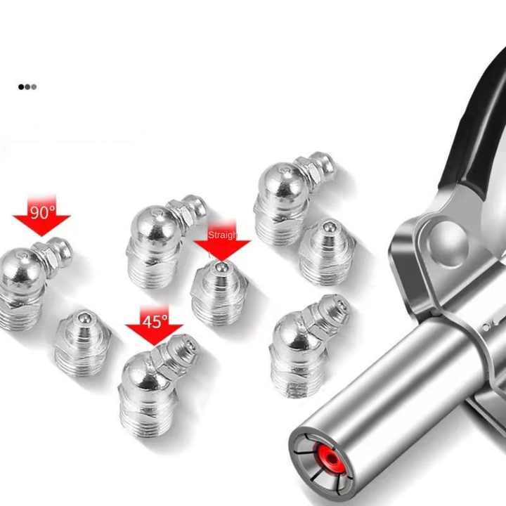 High-Pressure 10000psi Steel Grease Gun Pump Nozzle Manual Oil Grease ...