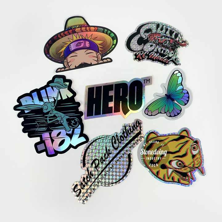 UV Resist Waterproof Shiny Silver Laser Hologram Sticker