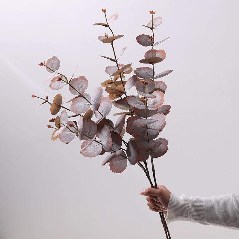 80CM Simulation Yuanbao Leaf Money Hair Pulp Eucalyptus Green Branch ...