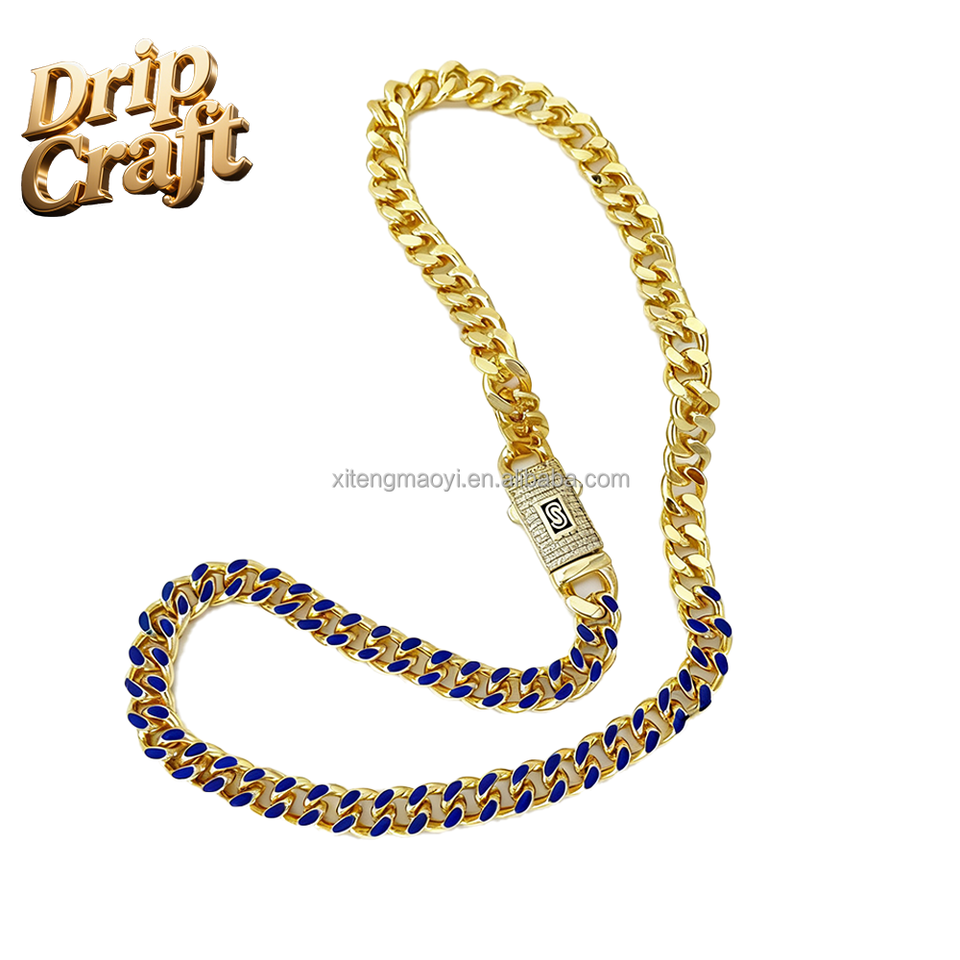 New 14K Gold Necklace, Monaco Dripping 8mm, Hip-hop Style, Suitable for ...