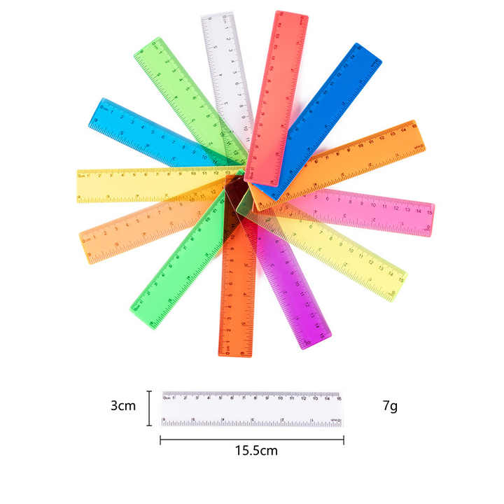 Promotional 15 cm 6 Inches Colors Plastic Rulers for Student School ...