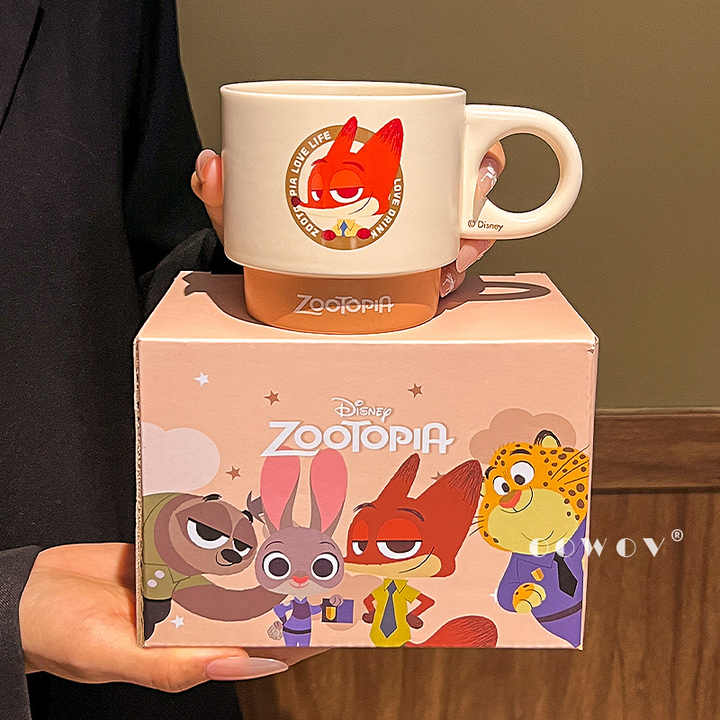 Zootopia 4-Piece Ceramic Stacking Cup Set Judy Officer Nick Water ...