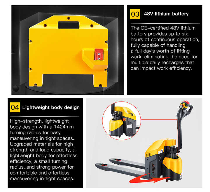 Lithium Battery Electric Lift Pallet Forklifts Truck CBD15W-E Manual ...