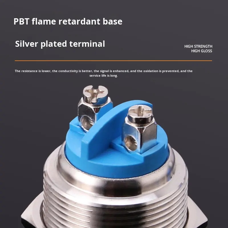 22mm Stainless Steel Mushroom Head Push Button Switch 3A IP67 ...