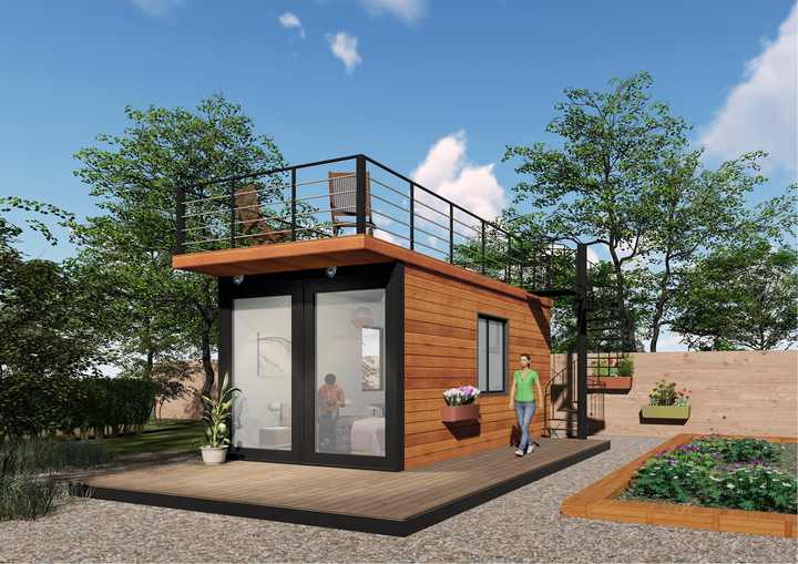 Quacent 40ft Luxury Tiny Wooden Prefab House - Modern & Fireproof