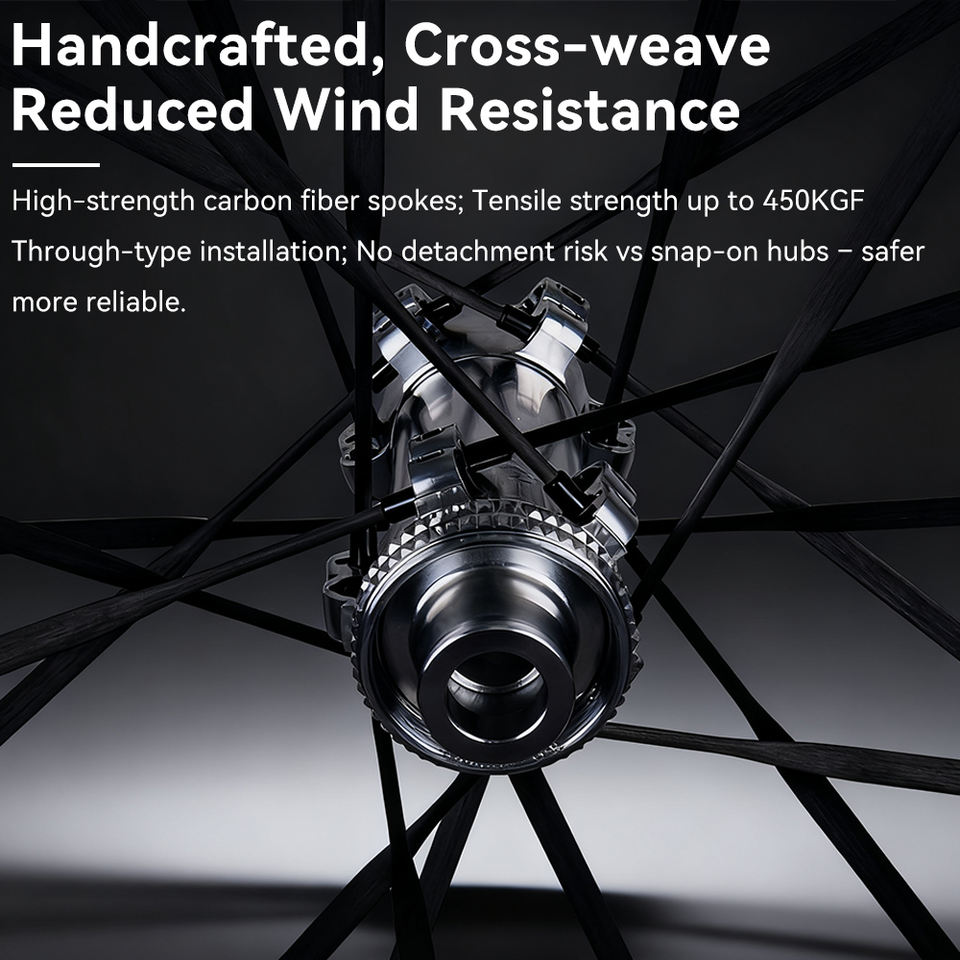 1160 Grams Ultra-light Carbon Fiber Spokes, 700C Road Disc Brake Hub ...