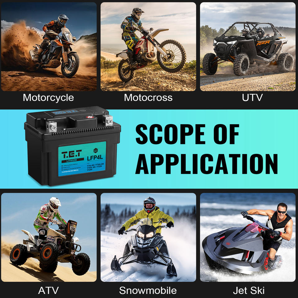 High Discharge Rate 12V LiFePO4 Motorcycle Starting Battery with Smart ...