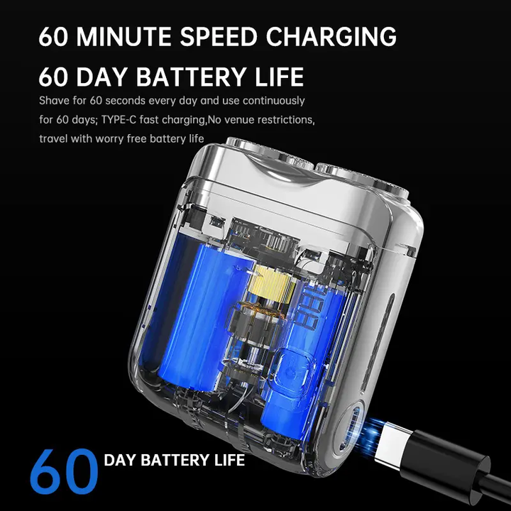 R-18 Mini Men's Electric Shaver, Double Head Floating Electric Shaver ...