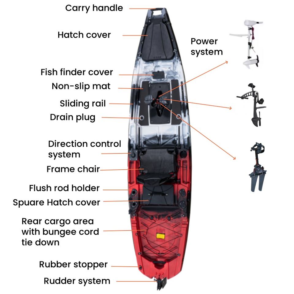 12ft Plastic Multifunctional Fishing Kayak - Durable & Fun
