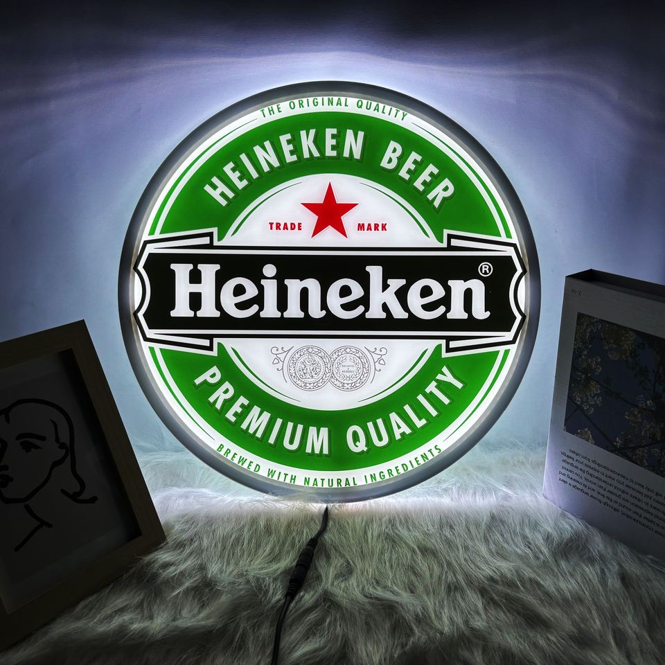 Custom Round Beer LED Light Box Sign Single Sided Acrylic Luminous Sign ...