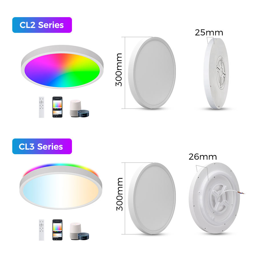 Slim Plastic Ceiling Light - RGB Night Light Party Atmosphere