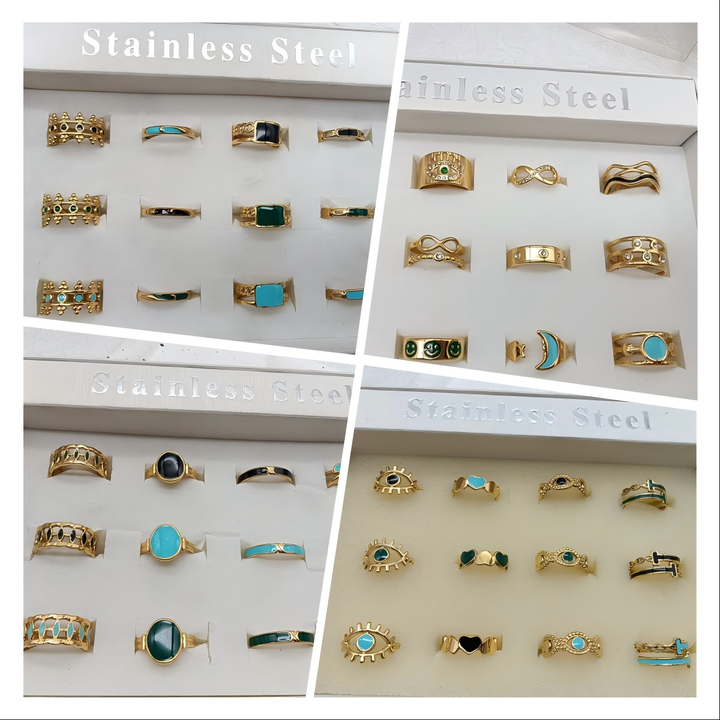 Wholesale Cheap Mixed Women Finger Adjustable Rings Set