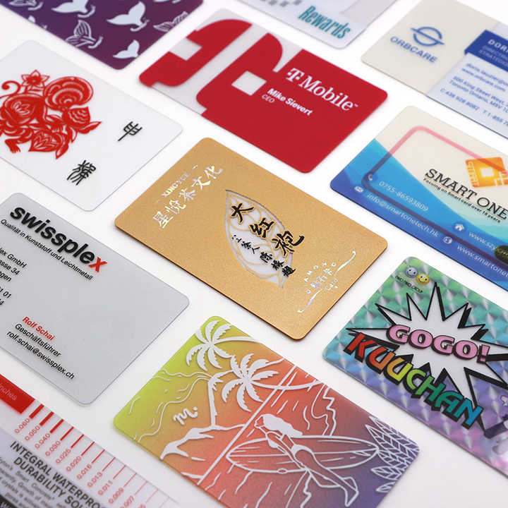 CMYK Printing Custom Clear PVC Name Visit Transparent Business Cards
