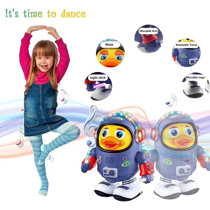 Electric Kids Toy - Swinging Space Duck with Music & Light