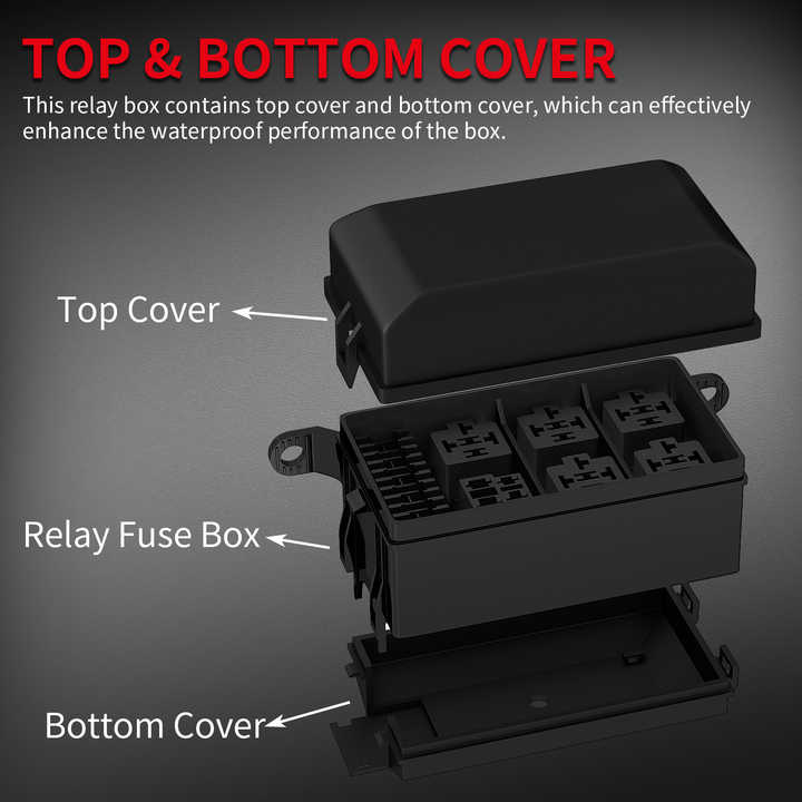 Universal 12V Automotive Fuse and Relay Boxes Waterproof 6 Way with 6 ...