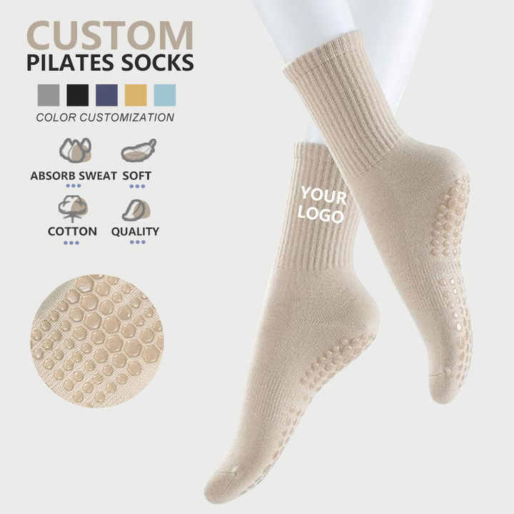 Custom Made Logo Soft Anti Slip Socks Cotton Non Slip Socks Custom Yoga ...