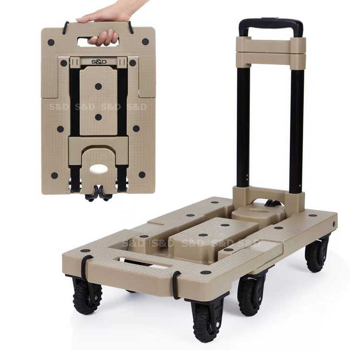 150kg Load Foldable Aluminum Platform Trolley - Portable & Durable