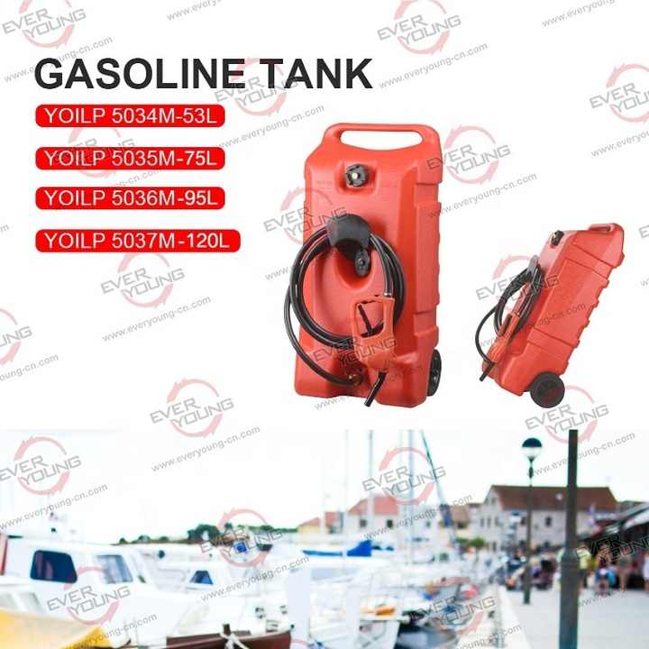 Fuel tank Plastic Portable 95L Gasoline tank with Wheels 25 gal HDPE ...