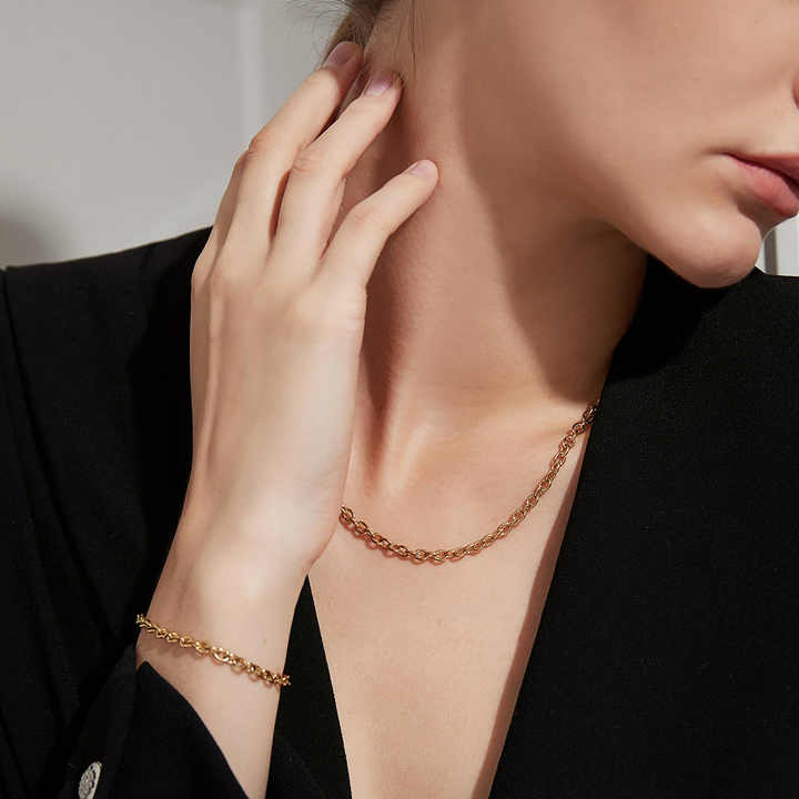 2022 Fashion Necklace Trendy Chain Gold Jewelry Stainless Steel ...