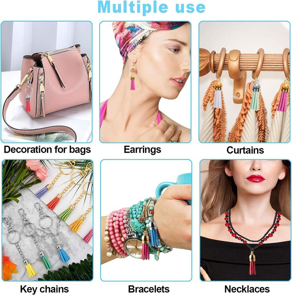 Decorative Tassels Jewelry Making Tassel Keychain Charms Bulk 50pcs ...