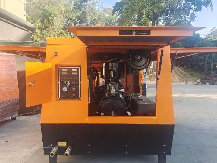Airstone Industrial Portable Air Compressor 185 CFM Oil Cooling Diesel ...