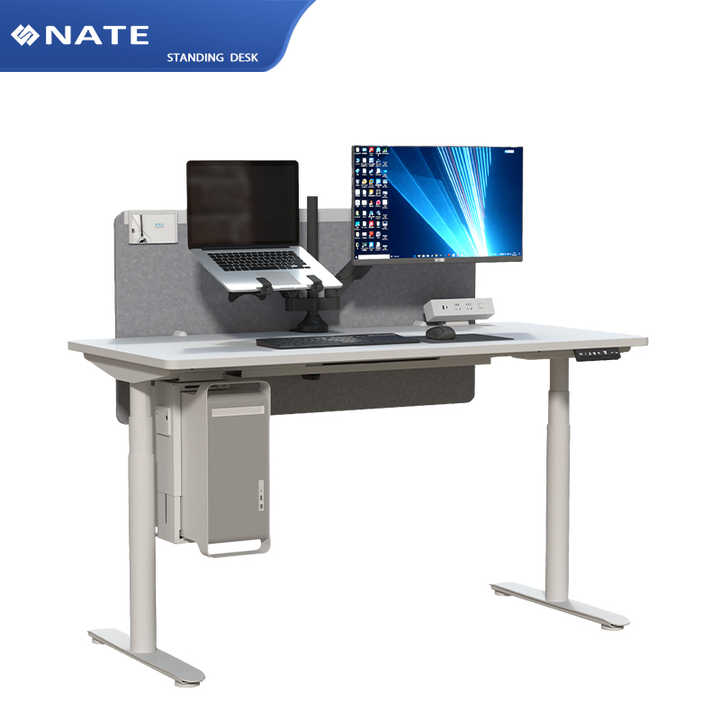 Modern Round Lift Column Standing Desk Metal Office Furniture Fast ...