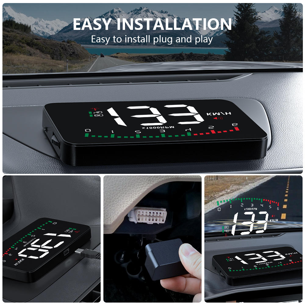 Speedometer Projector Windshield HUD Display Speed Warning System Head ...