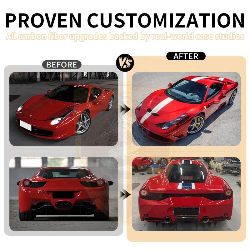 For Ferrari 458 Speciale Dry Carbon Fiber Full Body Kit Front Bumper ...
