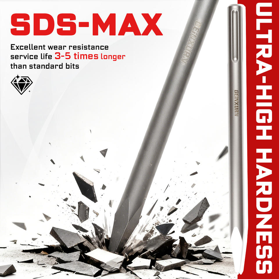 SDS PLUS Flooring Chisel Set 4 Pcs 40Cr Steel Carbide Tip Point Flat ...