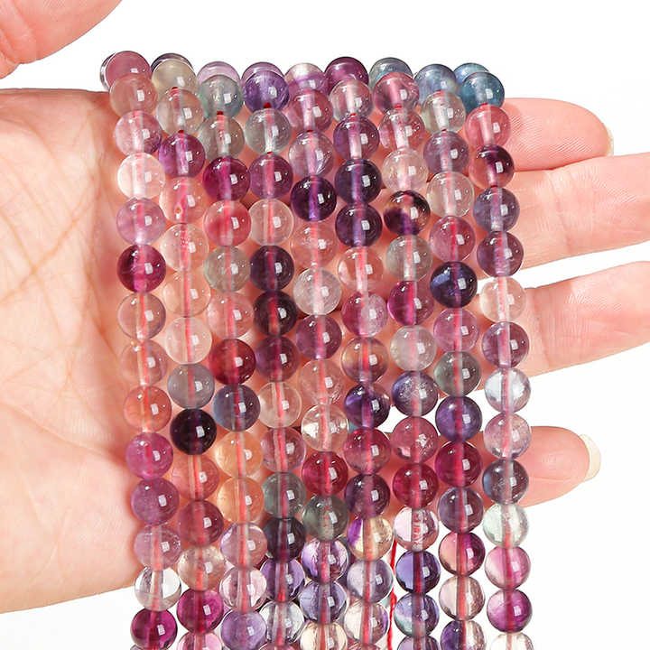 JD GEMS Semi Precious Gemstone Beads - Natural Fluorite