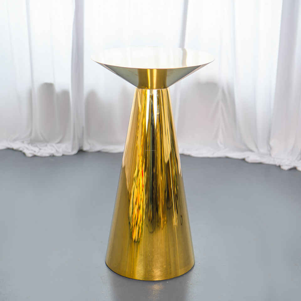 Gold Cone-Shaped Dessert Table Set - Modern Stainless Steel Display ...